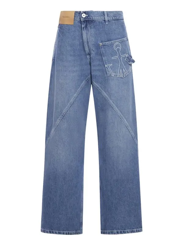 J.W.ANDERSON Logo Patch Twisted Jeans - Lightblue