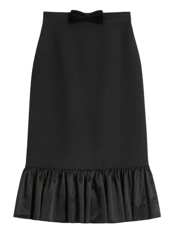 Valentino Garavani Bow Detail Ruffled Hem Skirt - No