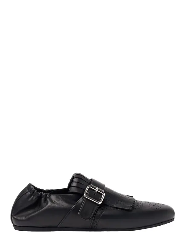 SCAROSSO Julian Fringed Monk Loafers - Black
