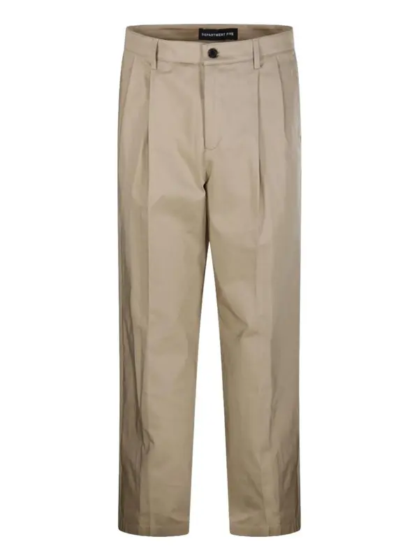 DEPARTMENT 5 Belt Loops Slacks With Pleated Detailing - Sand