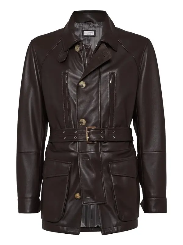 Brunello Cucinelli Belted Leather Parka - Arabica