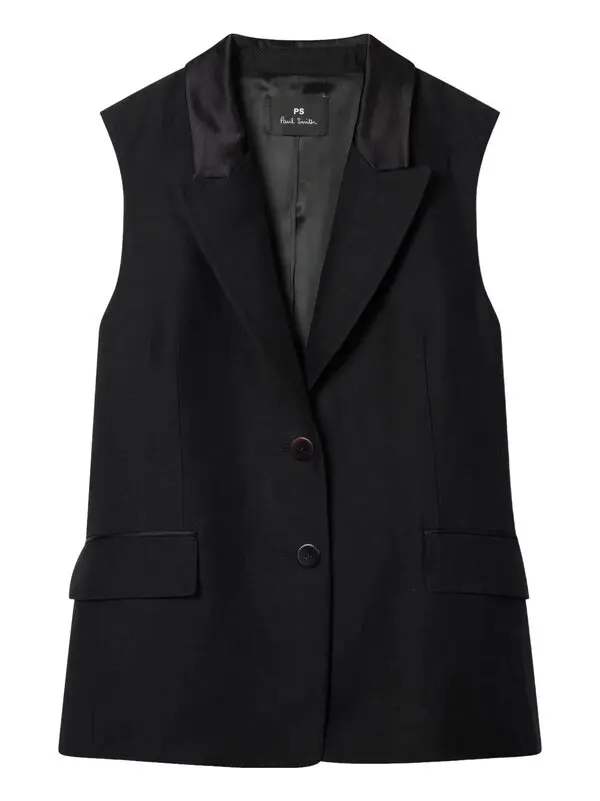 Paul Smith Sleeveless Collared Vest - Black