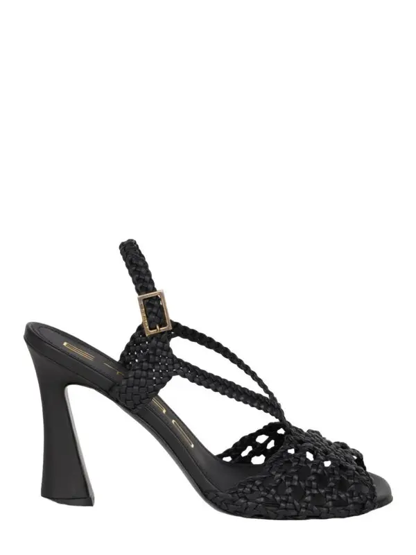 Etro Braided Ankle-strap Heeled Sandals - Black