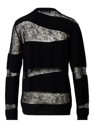 Fabiana Filippi Long-sleeved Sweater With Ribbed Details - Black