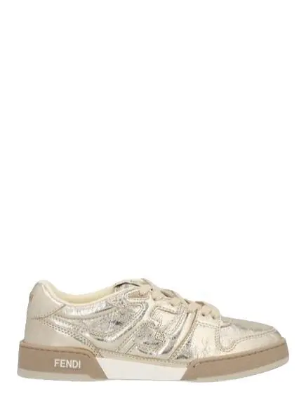 Fendi Metallic Low-top Sneakers - Nude