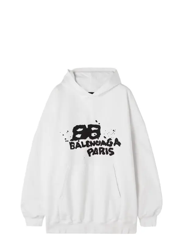 Balenciaga Graphic Logo Hoodie - White