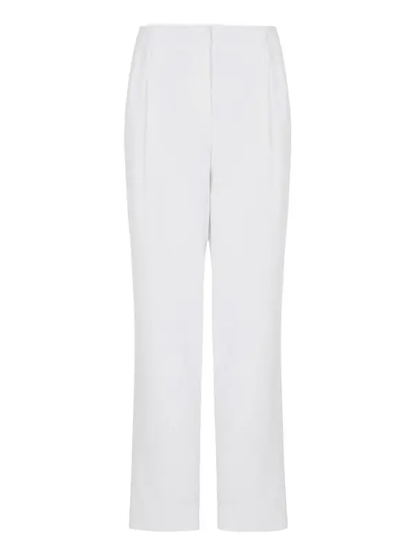 Giorgio Armani Straight Leg Pleated Trousers - White
