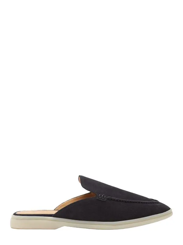 SCAROSSO Lucrezia Suede Slip-on Mules - Blue