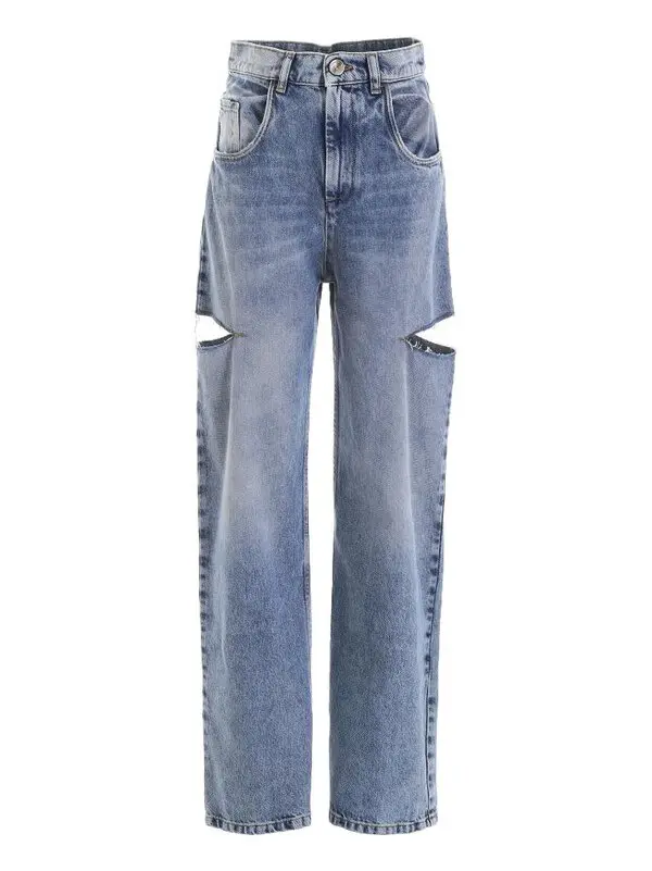 MAISON MARGIELA Baggy Jeans With Shear Cutout Detail - Blue