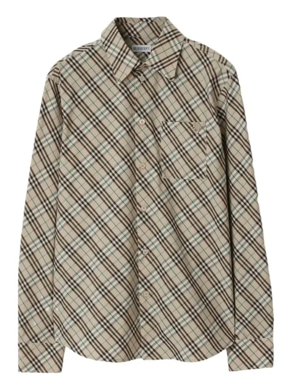 Burberry Checked Long-sleeve Shirt - Husk