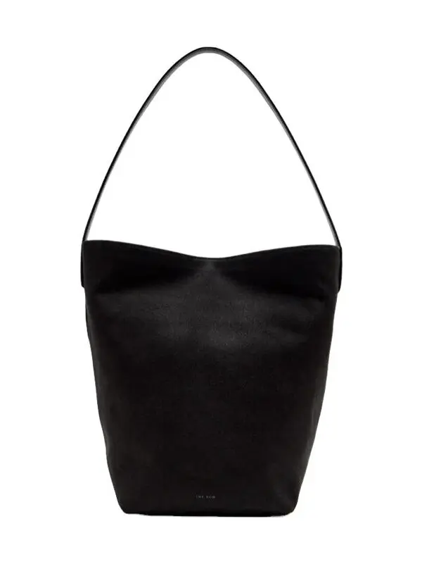 THE ROW Leather-handle Cotton Tote Bag - Black