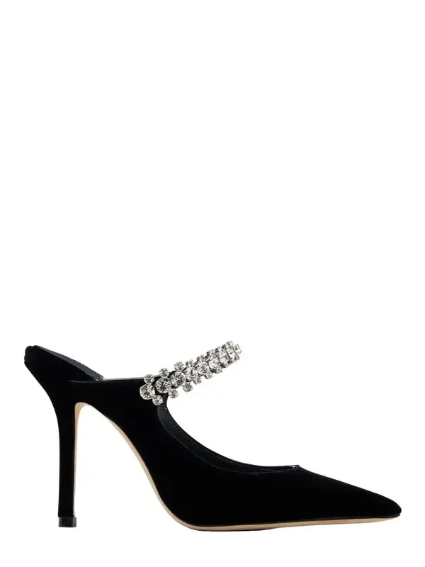 JIMMY CHOO Bing 100 Crystal-embellished Mules - Black