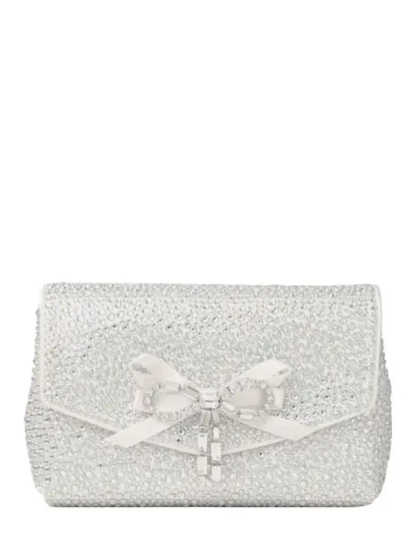 JIMMY CHOO Soft Bow Mini Bag - Ivory/silver