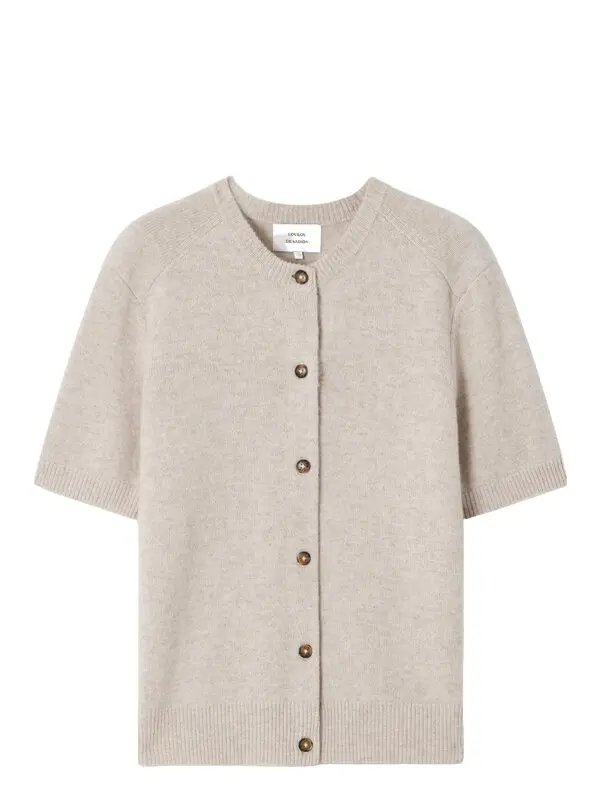 Loulou De Saison Jodi Short Sleeve Cardigan - White