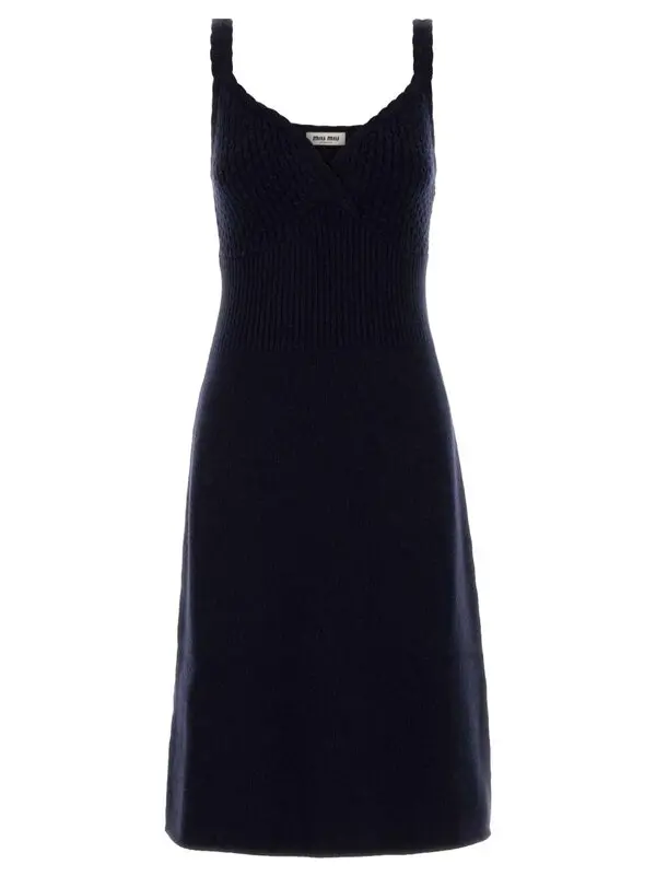Miu Miu Sleeveless Knitted Dress - Blue
