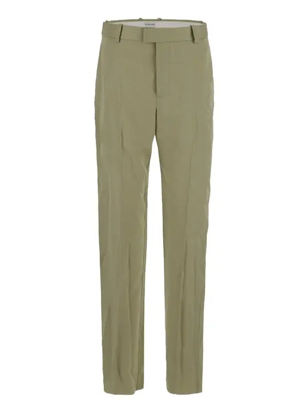 Bottega Veneta High Waist Satin Trousers - Green