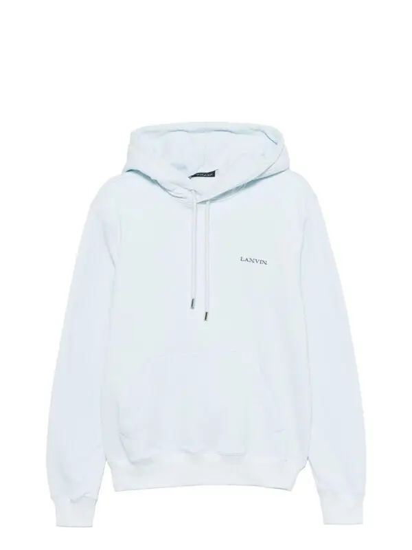 LANVIN Long Sleeve Hooded Sweatshirt - White