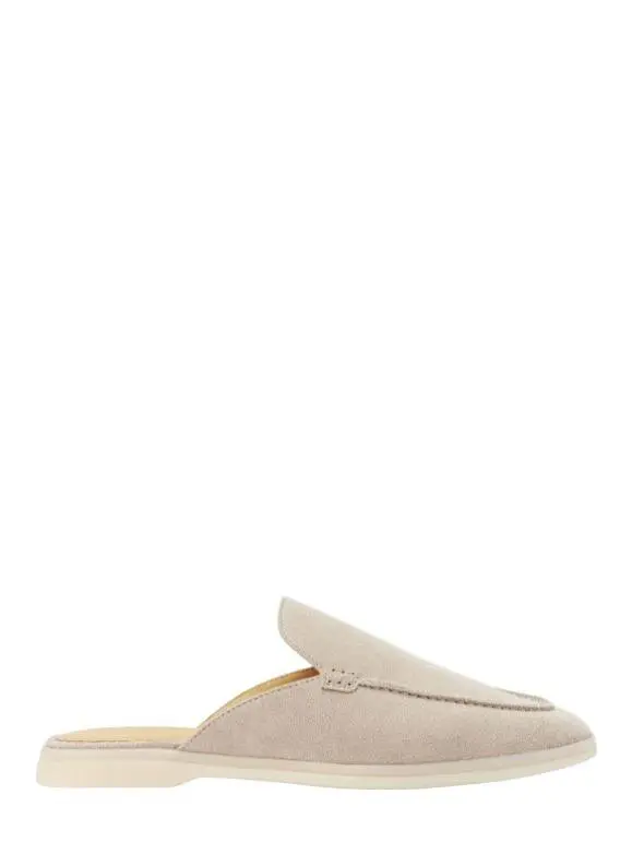 SCAROSSO Lucrezia Slip-on Mules In Suede - Sand