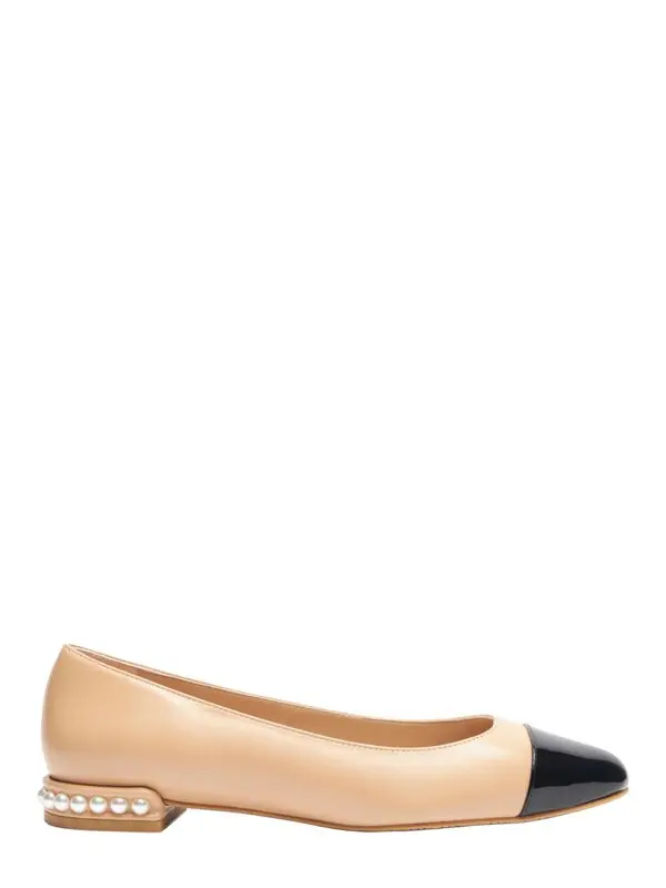 STUART WEITZMAN Pearl Flat Leather Ballerina Shoes - Nude