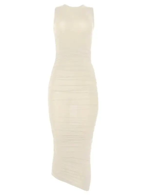 Wolford Sleeveless Asymmetrical Draped Midi Dress - Nude