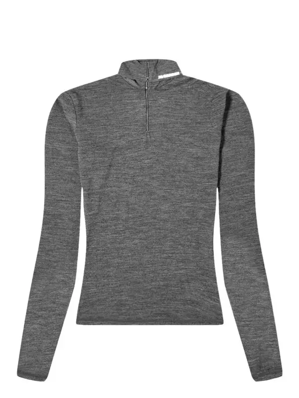JIL SANDER Zip Detail High Neck Top - Gray