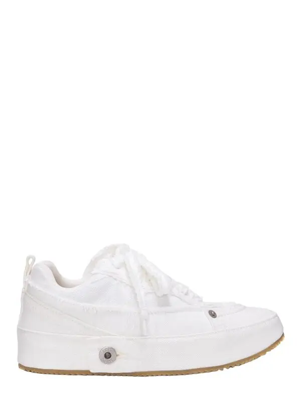 Loewe Deconstructed Denim Patchwork Sneakers - White