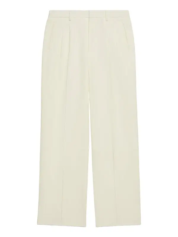 Ami Pleated Straight-leg Trousers - White