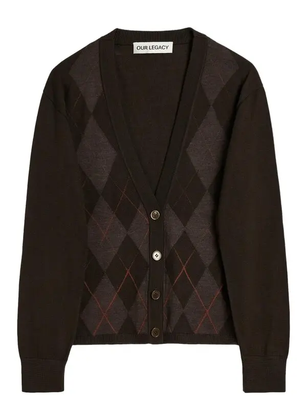 Our Legacy Ivy Argyle Cardigan - Black