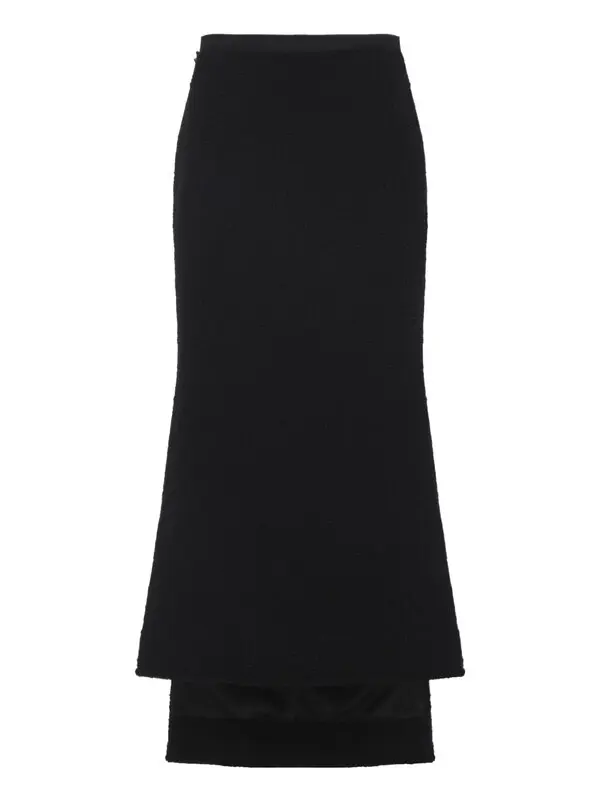 LANVIN High-rise Textured Straight Skirt - Black
