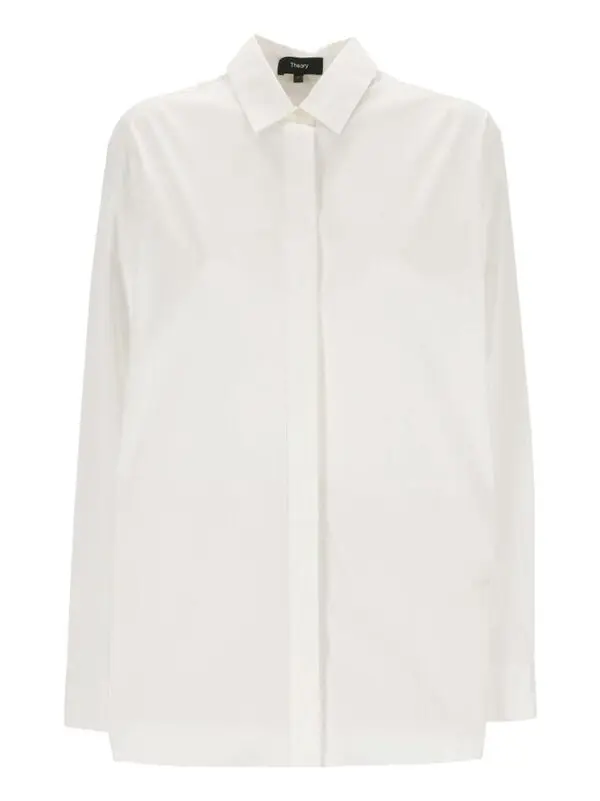Theory Classic Collar Button-up Oversize Shirt - White