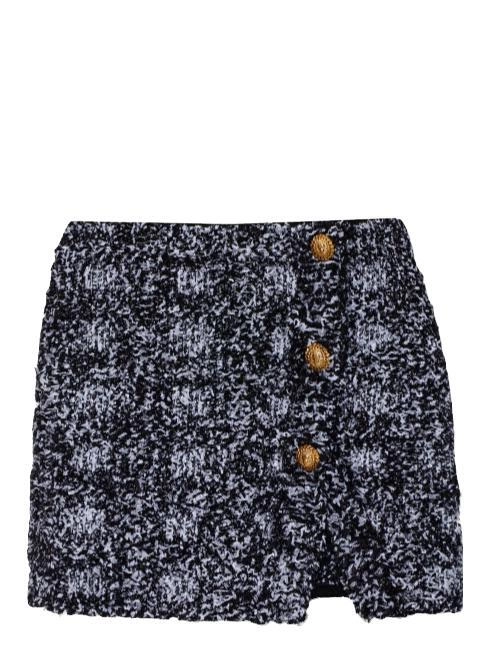 Balmain Lurex Thread Tweed Mini Skirt - Navy