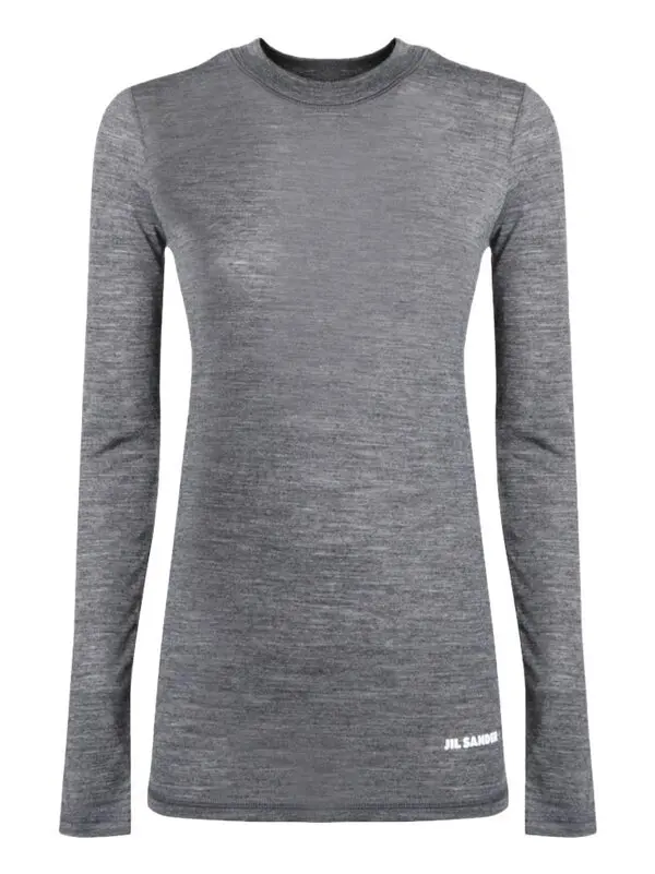 JIL SANDER Logo-print Crewneck T-shirt - Gray