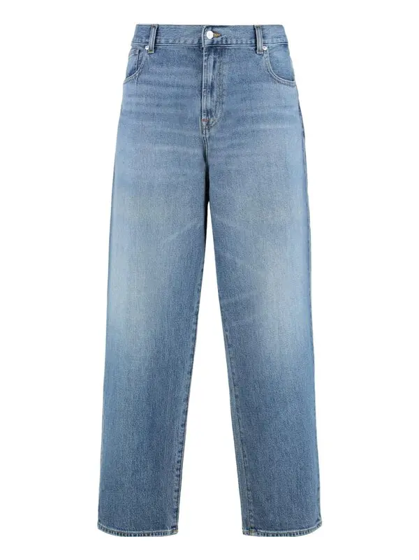 7 For All Mankind Mid-rise Straight-leg Jeans - Blue
