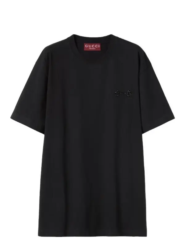 Gucci Horsebit Embroidery Jersey T-shirt - Black