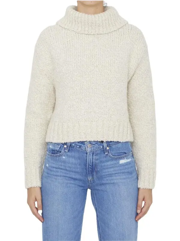 Bottega Veneta Long-sleeved Turtleneck Sweater - White