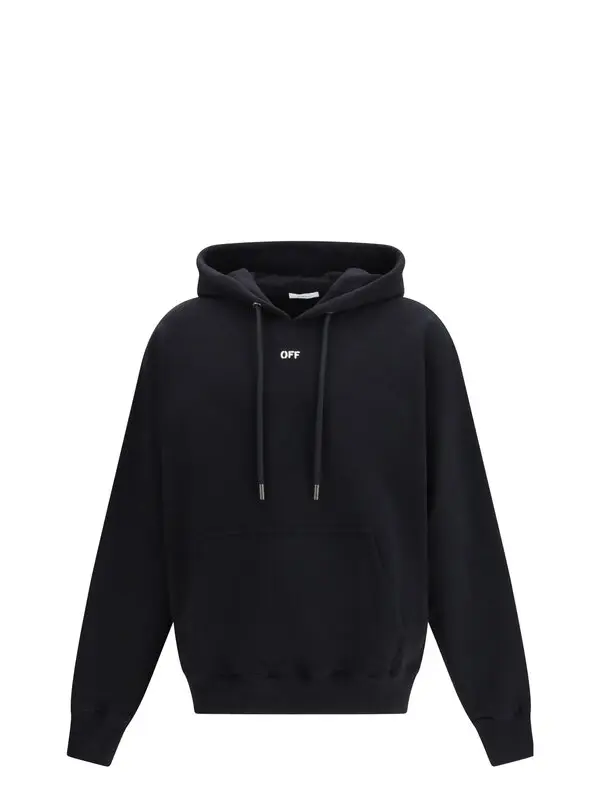Off-White Skate Stamp Drawstring Hoodie - Black