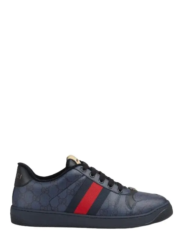 Gucci Screener Low-top Sneakers With Web Stripe Detail - Blue