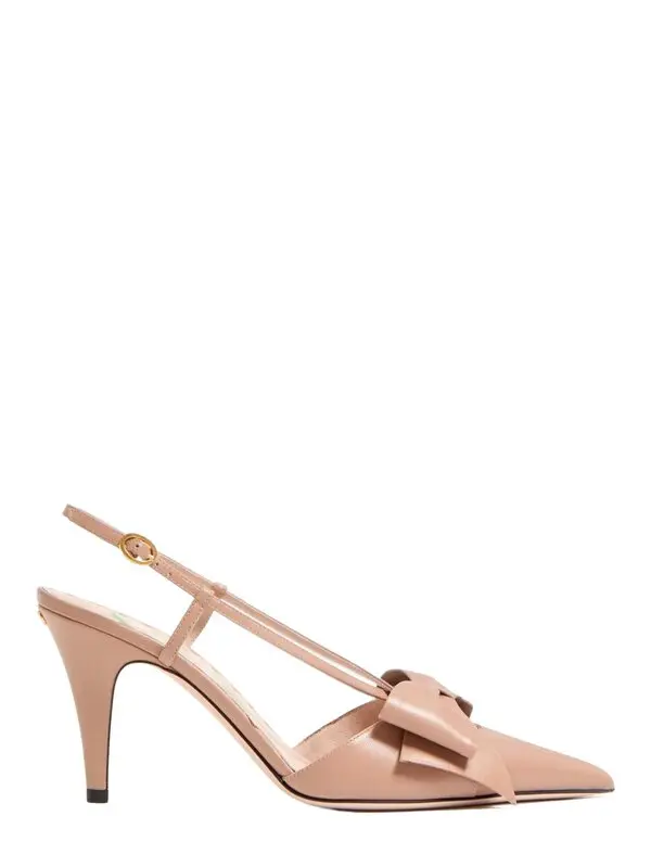 Valentino Garavani Bow Detail Pointed Toe Slingback Pumps - Cinnamon Rose