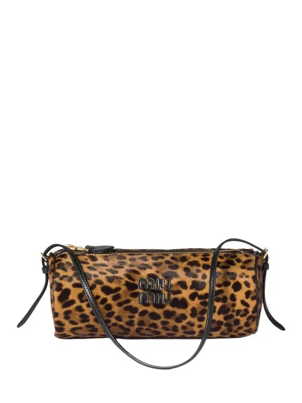 Miu Miu Printed Leather Pouch - Honey-colored