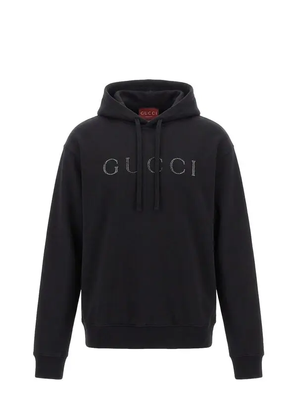 Gucci Logo Embellished Hoodie - Black