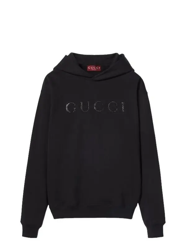Gucci Logo Embellished Hoodie - Black