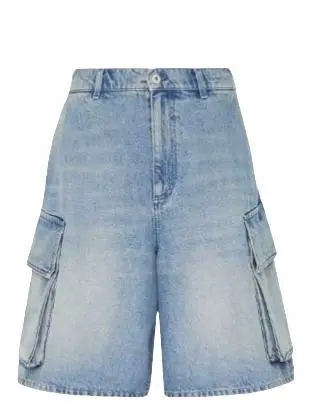 J.W.ANDERSON Jw Anderson Wide Leg Cargo Denim Shorts - Blue