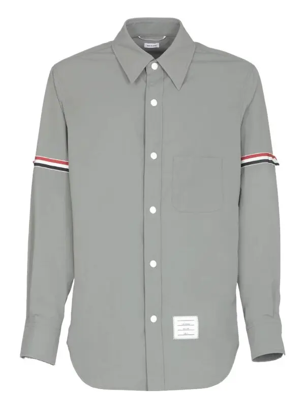 Thom Browne Buttoned Long-sleeved Shirt - Medium Gray