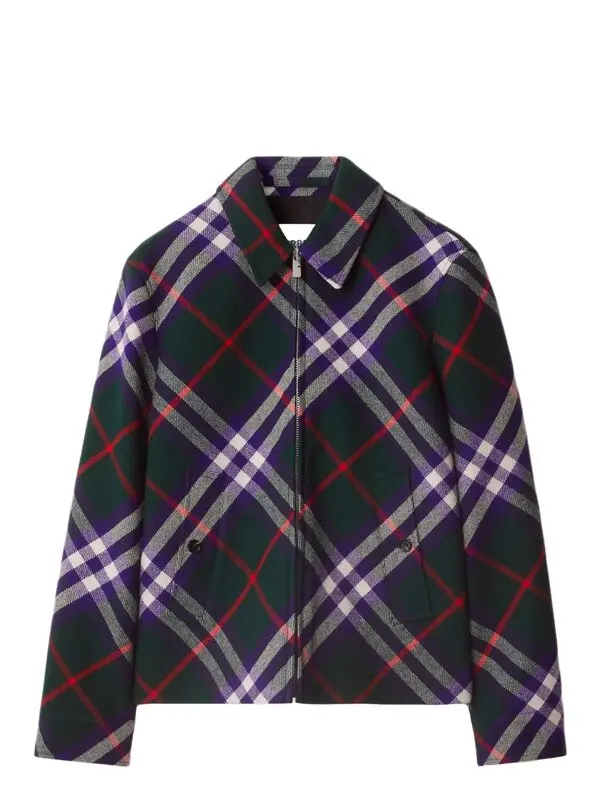 Burberry Check Wool Jacket - Black