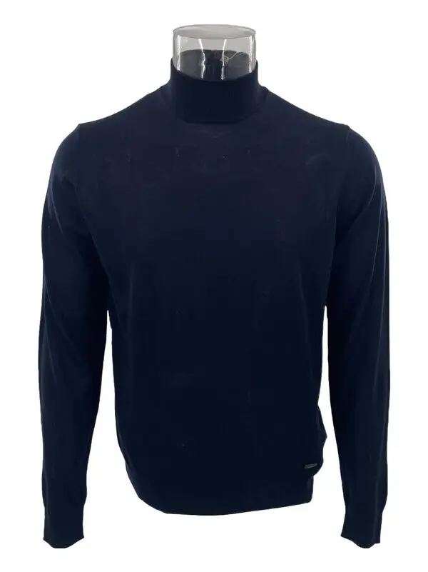 Emporio Armani Long-sleeved Ribbed High-neck Sweater - Black