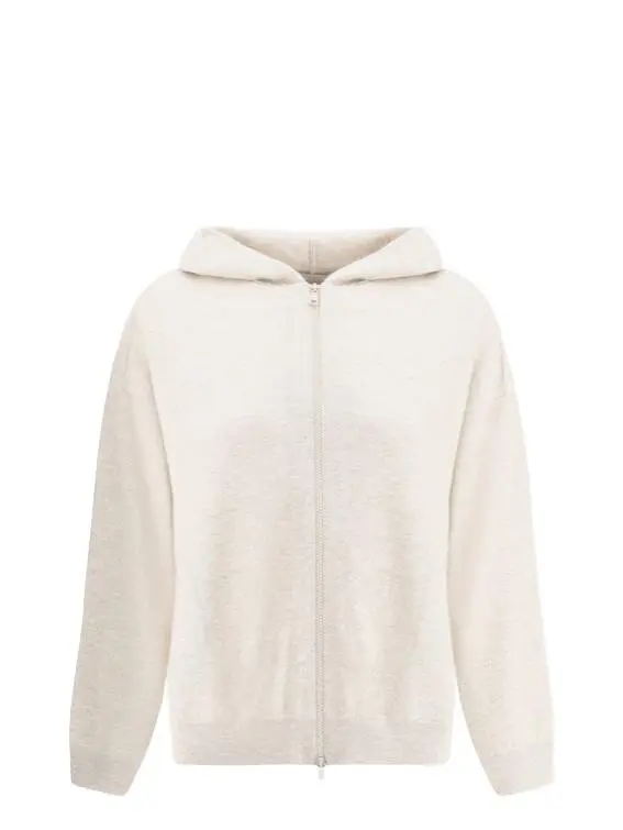 Brunello Cucinelli Long Sleeved Zip-up Hoodie - Beige