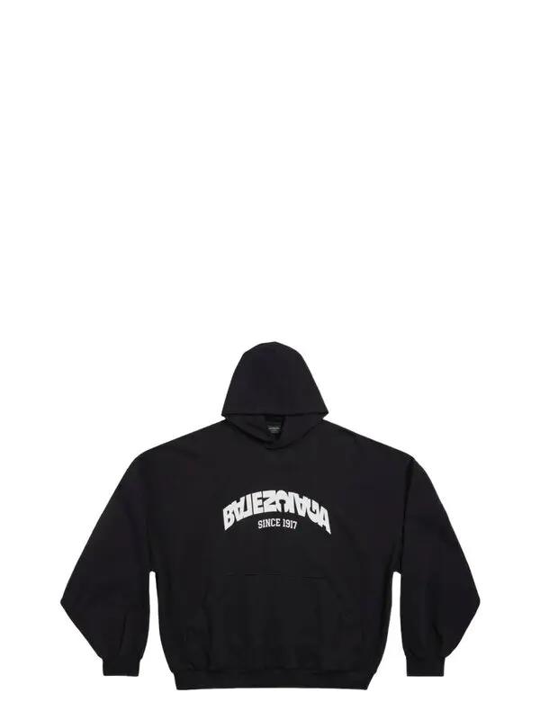 Balenciaga Flip Logo Oversized Hoodie - Black/white