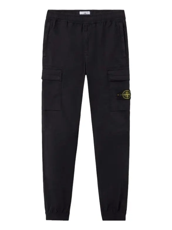 Stone Island Elasticated Waistband Cargo Pants - Black