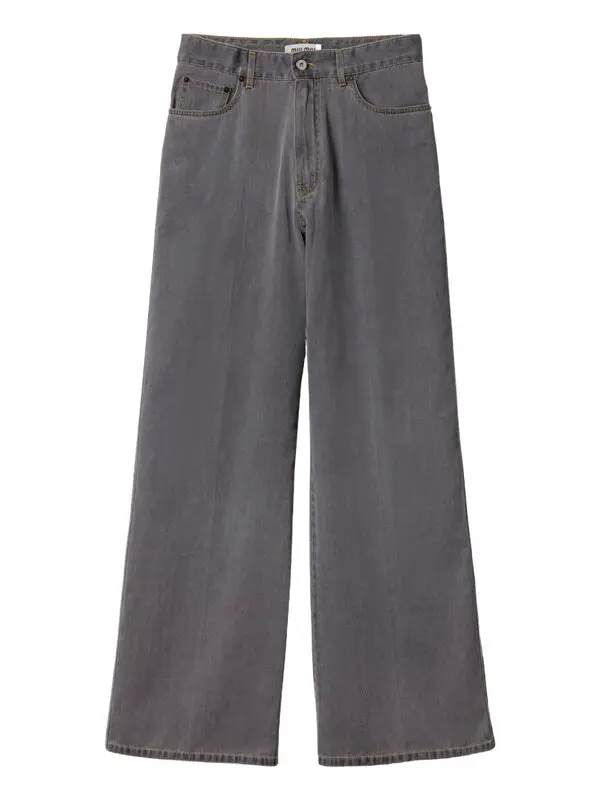 Miu Miu Chambray Loose Fit Jeans - Grey