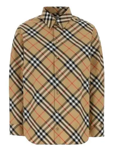 Burberry Long Sleeve Checked Shirt - Black